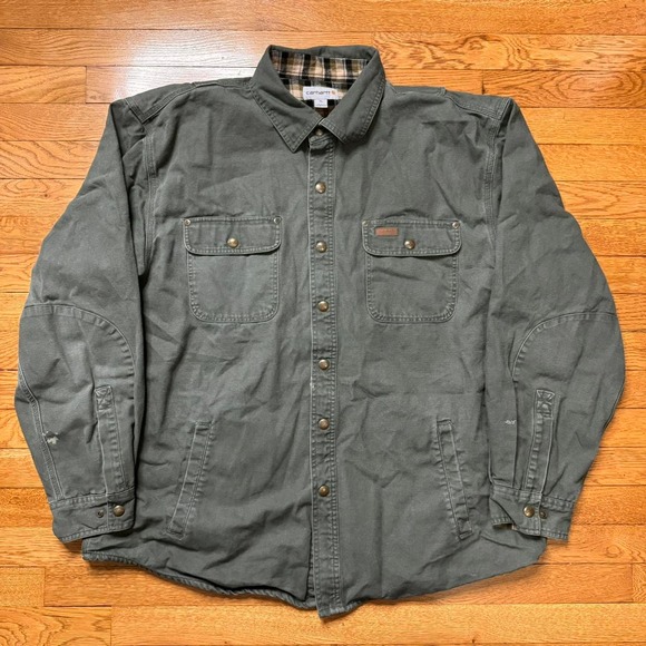 Carhartt | Jackets & Coats | Carhartt Button Up Light Jacket In Green ...